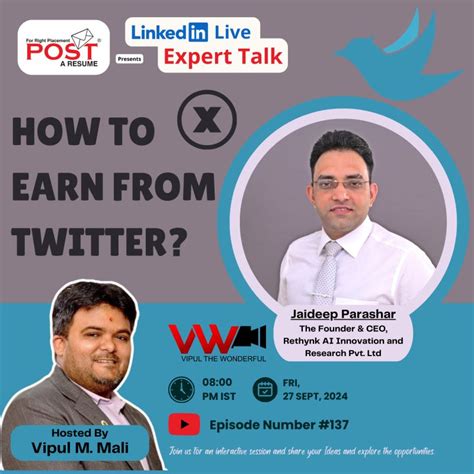 Expert Talk On Twitter Monetization By Jaideep Parashar Vipul M Mali