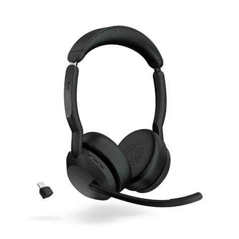 Jabra Evolve Stereo Wireless Headset Features Aircomfort Technology Noise Cancelling Mics