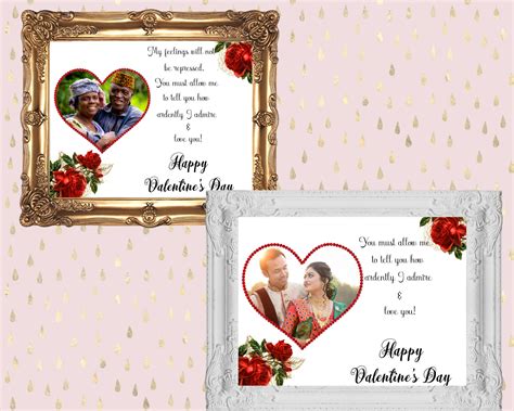 Jane Austen Valentine Canva Editable Red Roses Red Heart Frame Etsy