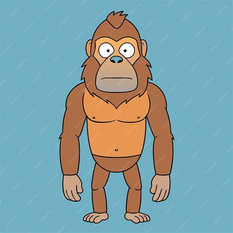 мультфильм гориллы с грустным выражением лица Премиум Ai сгенерированный вектор