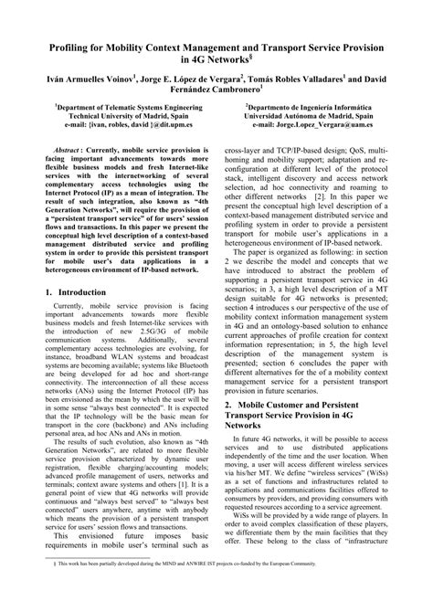 pdf profiling for mobility context management and transport service
