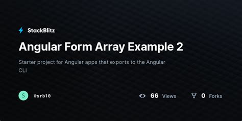 Angular Form Array Example 2 Stackblitz