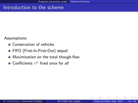 Intersection Modeling Using A Convergent Scheme Based On Hamilton