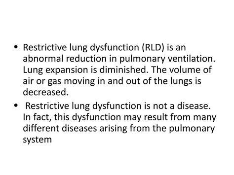 Solution Restrictive Lung Diseases Maturational Causes Of Restrictive