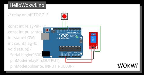 RELAY TOGGLE OK Ino Wokwi ESP32 STM32 Arduino Simulator