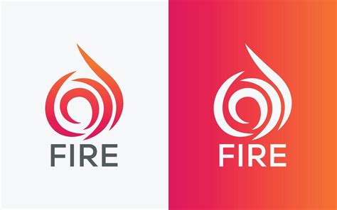 Minimalist Fire Flame Vector Logo Modern Colorful Bonfire Vector Logo