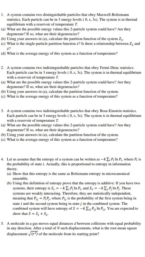Solved A System Contains Two Distinguishable Particles Chegg