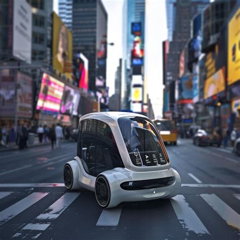 a prototype autonomous car navigating busy city streets seamlessly
