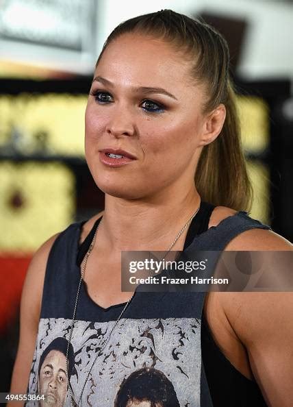 Fighter Ronda Rousey Hosts Media Day Ahead Of The Rousey Vs Holm