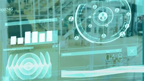 Animation Showing Data Analytics And Network Connections On Digital