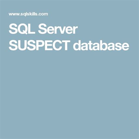 Sql Server Suspect Database Repair Guide