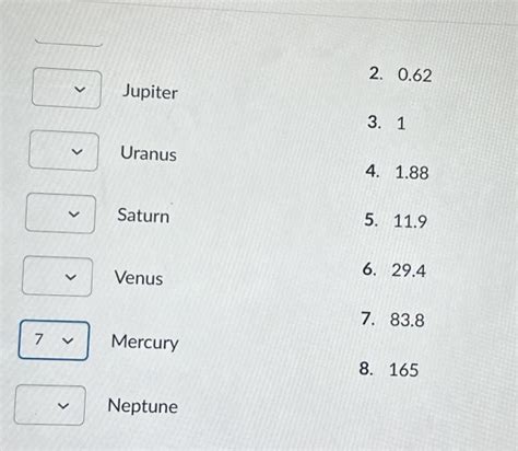 Solved Matching Each Planet With The Correct Orbital Period