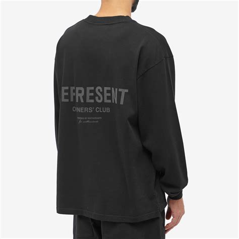Represent Owners Club Long Sleeve T Shirt Black Refective End Tw