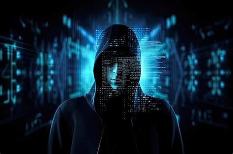 Premium Ai Image Unknown Hacker Hiding Face In Mask On Cyber