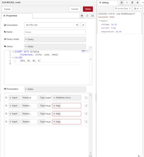 Sending Modbus Data To Mssql General Node Red Forum