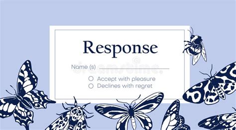Design Of Response Card To Wedding Invitation With Place For Text Note