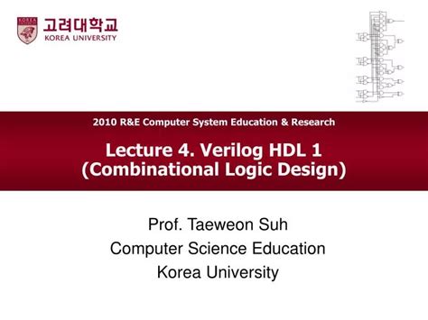 Ppt Lecture 4 Verilog Hdl 1 Combinational Logic Design Powerpoint