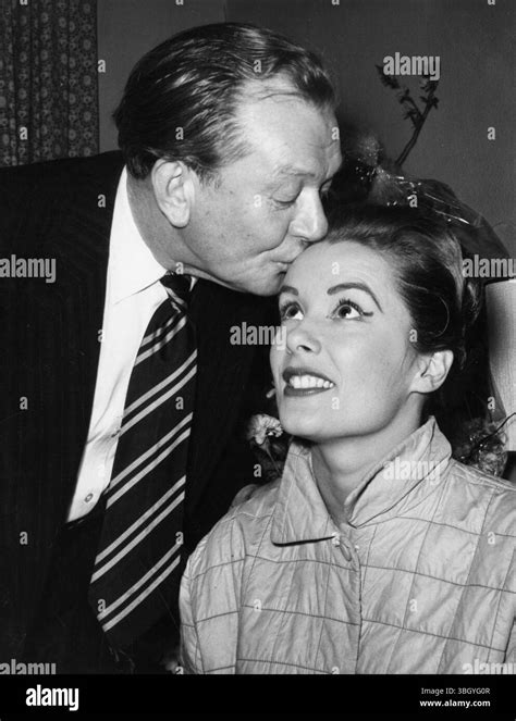 British Actress Sally Ann Howes Smiles Happily As Her Father Bobby