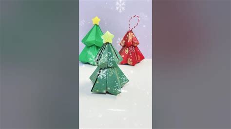 풀 없이 종이로 크리스마스 트리 만들어요🎄크리스마스 트리 종이접기 쉬운색종이접기 크리스마스 Youtube