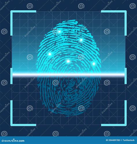 Fingerprint Scan Finger Scanning Biometric Id Futuristic Technology Identification Security