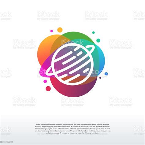 다채로운 행성 로고 벡터 글로브 로고 디자인 템플릿 디자인 개념 로고 템플릿용 로고 타입 요소 개념에 대한 스톡 벡터 아트 및