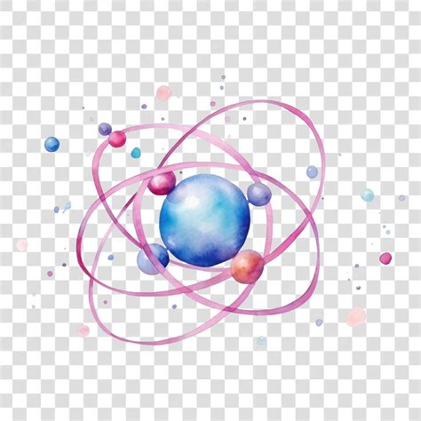 Premium Psd Colorful Atomic Structure Illustration