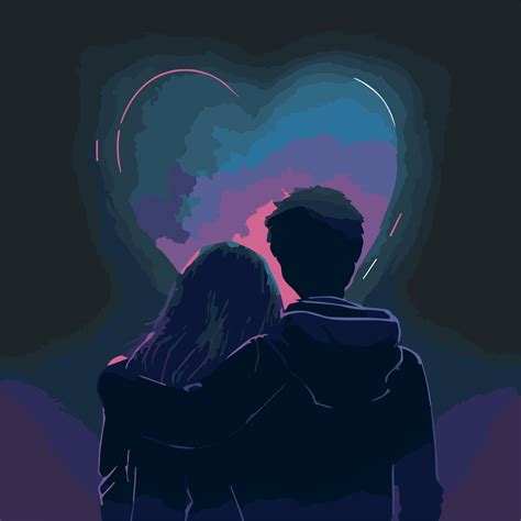Young Couple Love Vector Art Illustration Of Romance Cute Cartoon