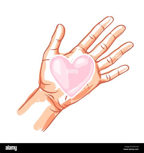 Hand Holding Heart Sketch Cut Out Stock Images And Pictures Alamy