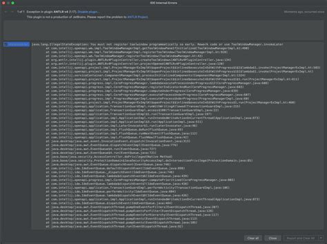 intellij 2022 1 startup issue · issue 527 · antlr intellij plugin v4
