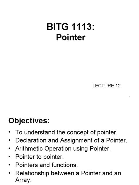 C Pointer Pdf Pointer Computer Programming Array Data Structure