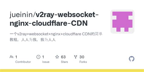 GitHub jueinin v2ray websocket nginx cloudflare CDN 一个v2ray websocket nginx cloudflare CDN的简单