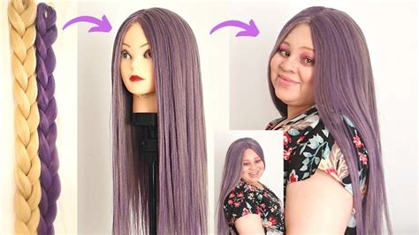 DIY Straight Crotchet Wig Using Braiding Hair Custom Color Synthetic Wig Without Closure