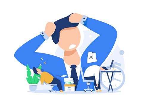 Stress Management Vector Illustration Concept Showing A Group Of People Having Stress Moment