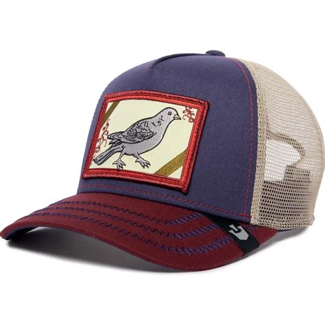 Goorin Bros Ye Olde Birdie The Farm Retro Classic Navy Blue Beige And