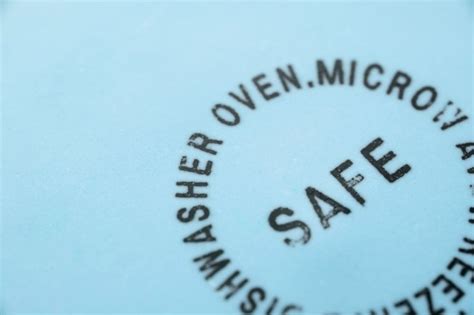 Stamped Label On Crockery For Microwave Safe Free Stock Image