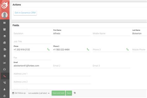Dialfire MS Dynamics Sales App