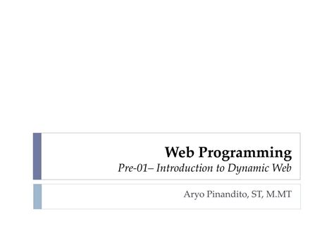 ppt web programming pre 01 introduction to dynamic web powerpoint