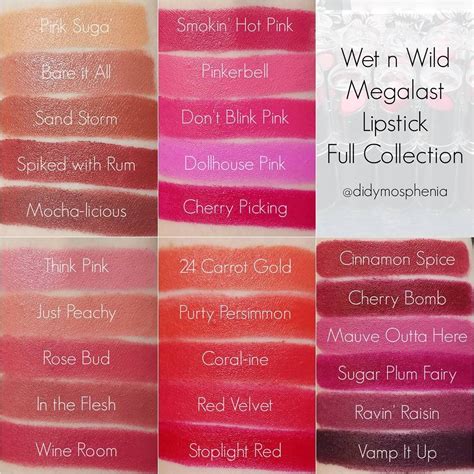 Swatches Of All 26 Shades Of The Wet N Wild Megalast Lipsticks