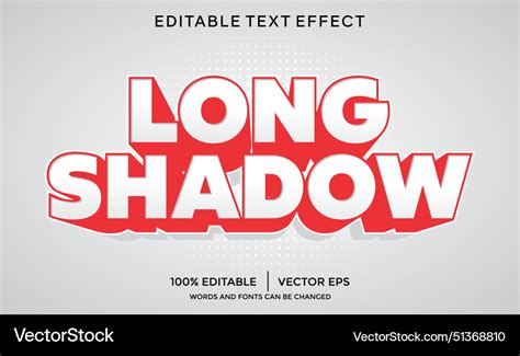 Long Shadow 3d Text Effect Template Royalty Free Vector