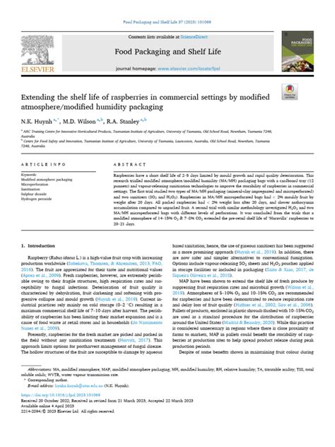 Extending The Shelf Life Of Raspberries In Commercial Settings By