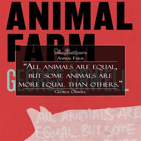 Animal Farm Poster All Animals Are Equal But Some Are More Equal