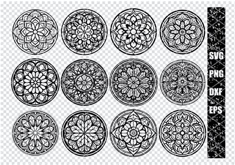 Gothic Rose Window Svg Round Rose Window Svg Files For Cricut Medieval Stained Rose Window