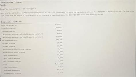 solved comprehensive problem 4 part 1 selected transactions