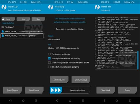 root android via apatch give su access flash module install ota droidwin
