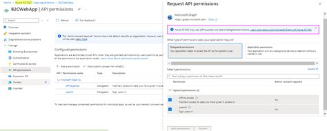microsoft graph api azure add mail send permission to app available