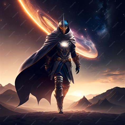 Premium Ai Image Asassin Warrior Character With Galaxy Background For