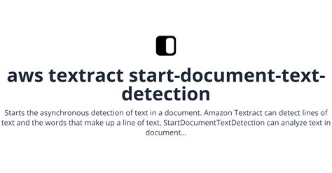 Aws Textract Start Document Text Detection Fig