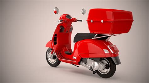 3d Pizza Delivery Scooter Turbosquid 1567508