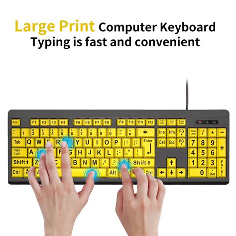 Adadmei Large Print Computer Keyboard Wired Usb High B09mlw731l
