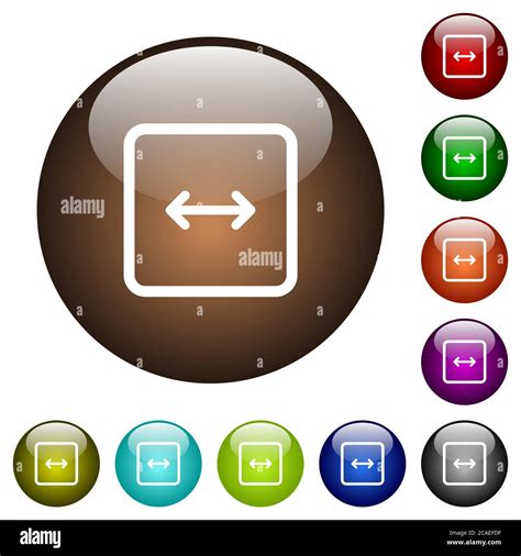 Adjust Object Width White Icons On Round Color Glass Buttons Stock Vector Image Art Alamy